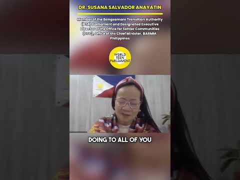 Dr. Susana Salvador Anayatin, Member of the (BTA), Philippines appreciating the WTP