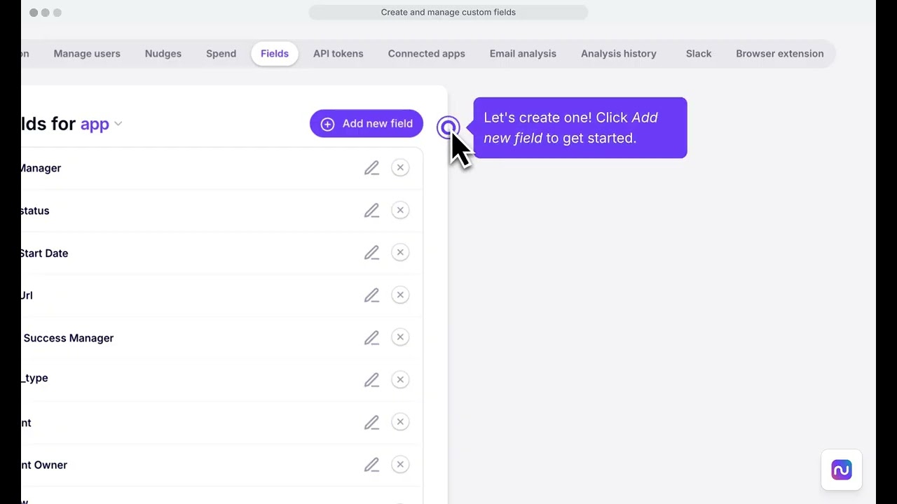 Create and manage custom fields within Nudge Security