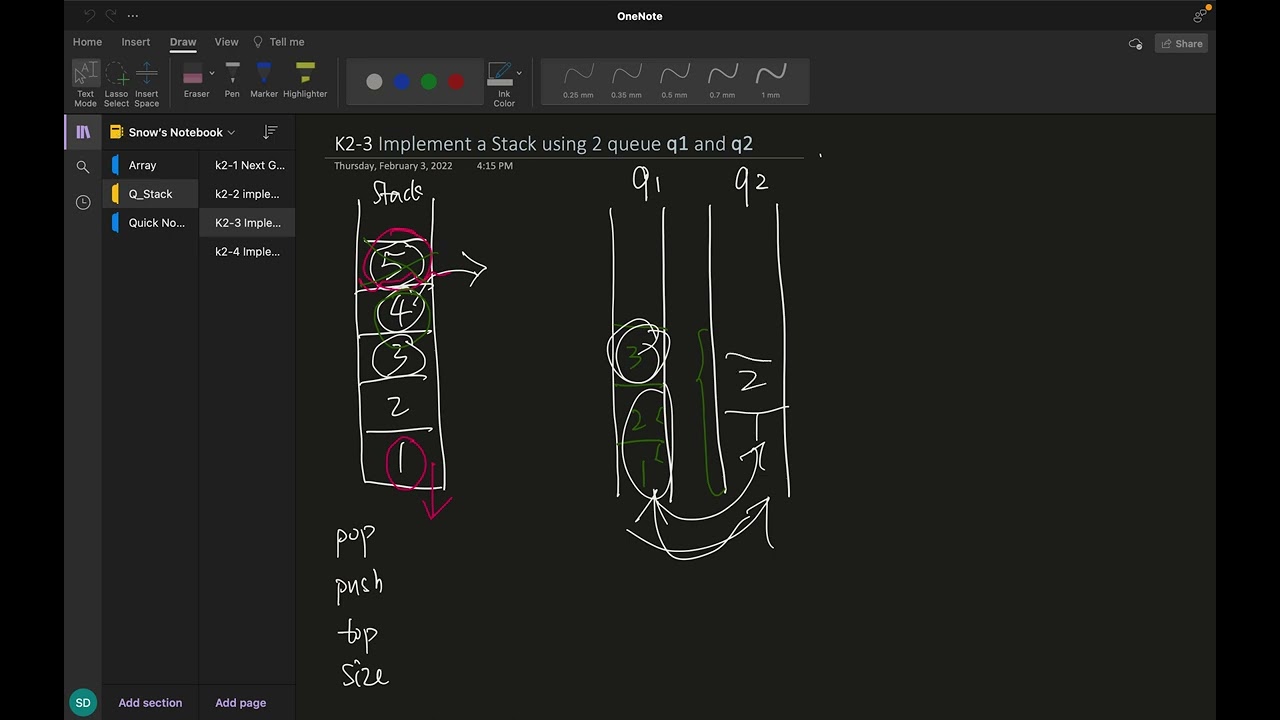2.3 implement a Stack using 2 Queues
