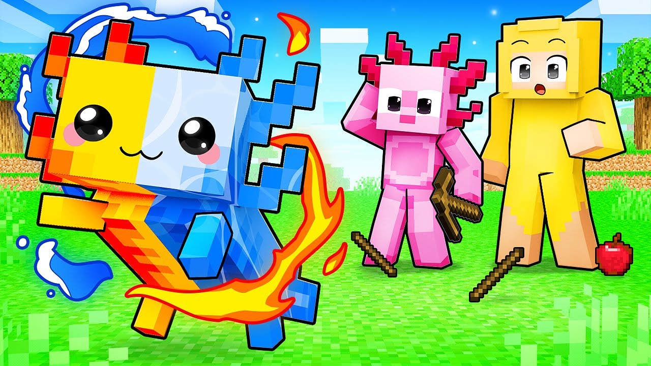 I Pretended to be an ELEMENTAL BABY AXOLOTL in Minecraft!