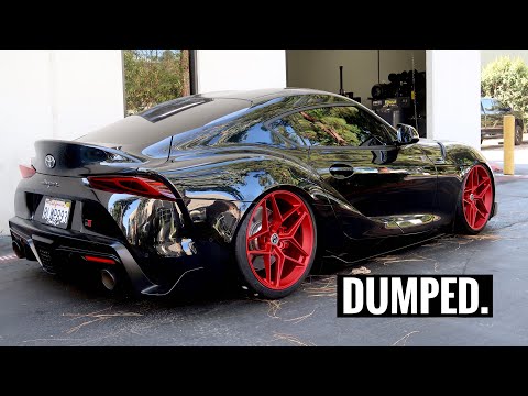 Bagged 2020 Toyota Supra Sits on HRE Flowform Wheels, They Are Red ...