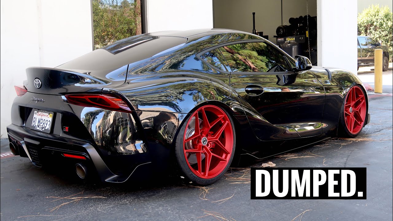 Bagged 2020 Toyota Supra Sits on HRE Flowform Wheels, They Are Red ...