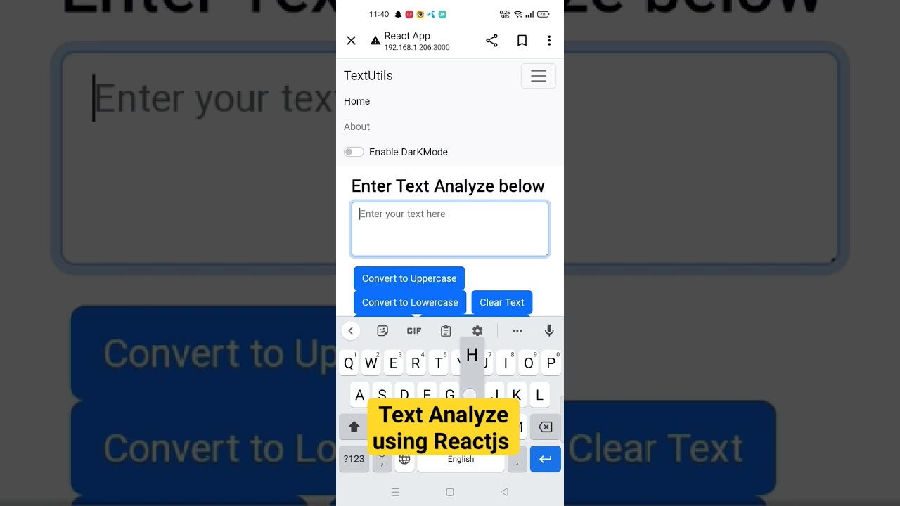 Text Analyzer using Reactjs | text Analyzer reactjs #viral #react