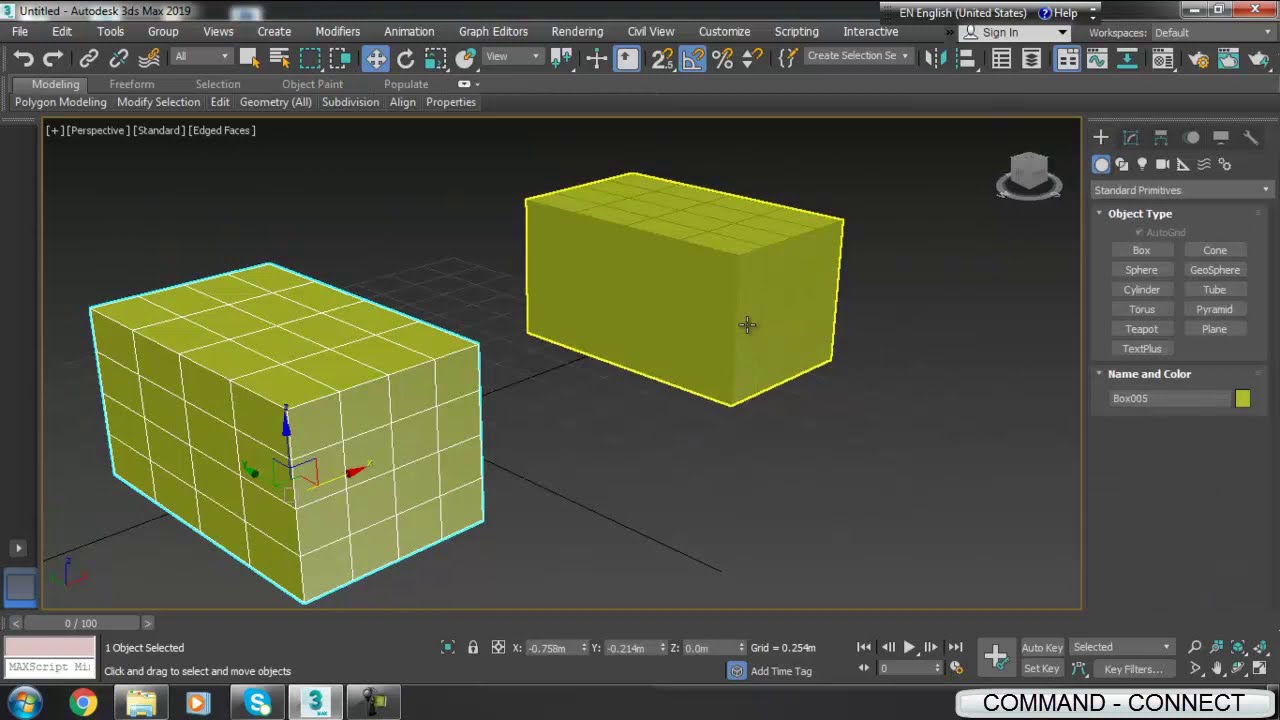CONNECT COMMAND IN 3DS MAX