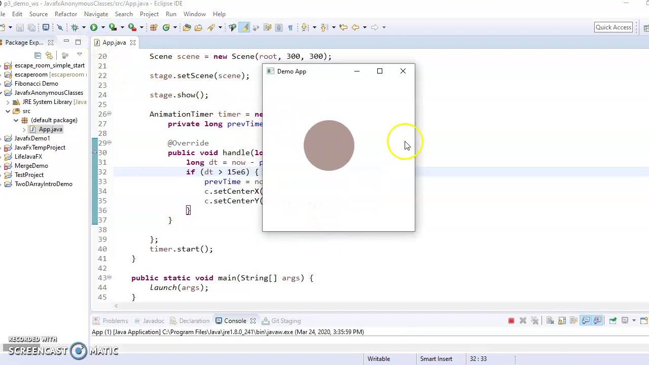 AnimationTimer Part2 AnonymousClasses