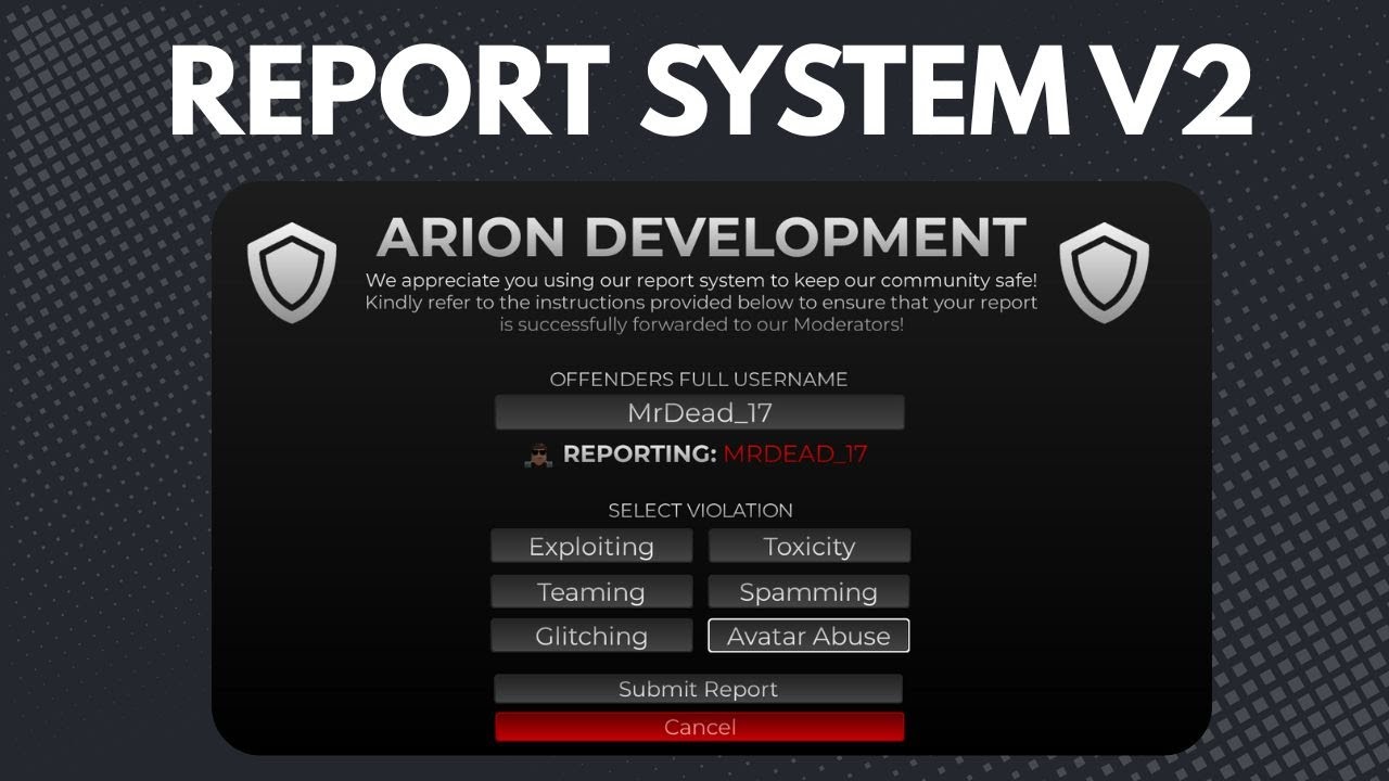 Player Report System V2 in ROBLOX (Webhook)