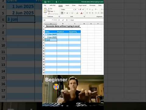Stop Typing Dates Manually – Use This Excel Trick! ⏱️✅💯