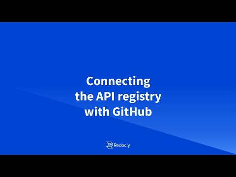Connecting Redocly's API registry with GitHub