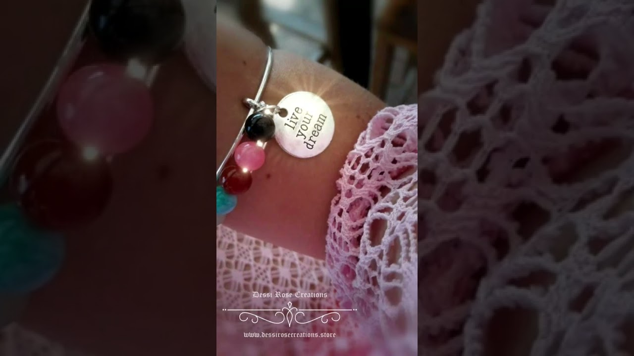 Jewelry design by etsy Store Project Divine-Charm Bangle-Gemstone wire bracelet