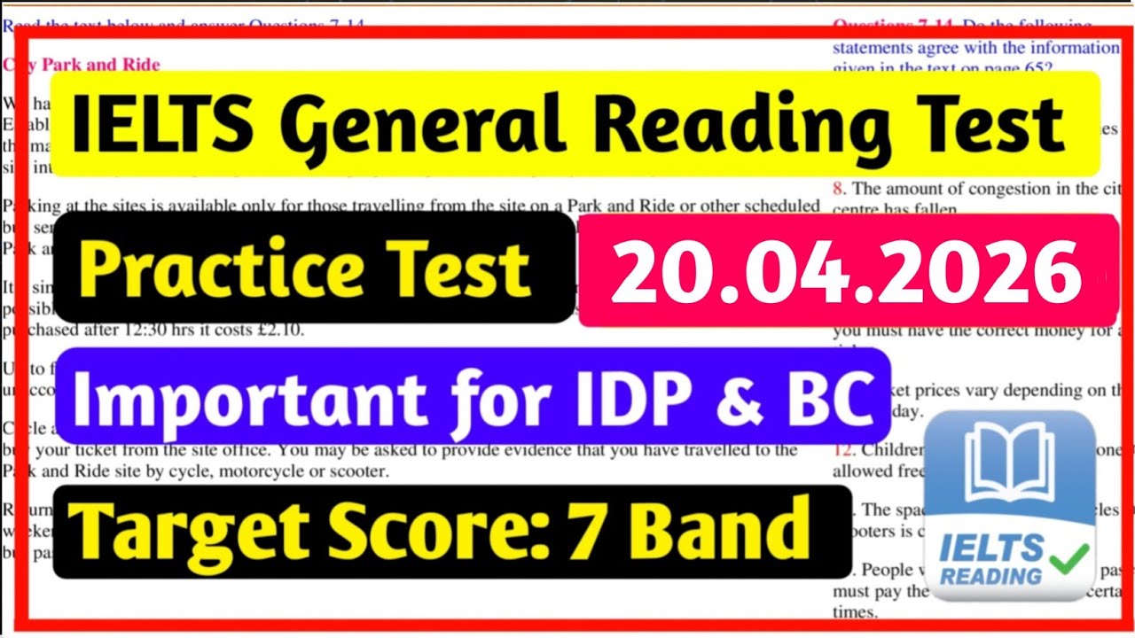 IELTS Reading General Training Practice Test 2026 With Answers | IELTS Reading Test General Training