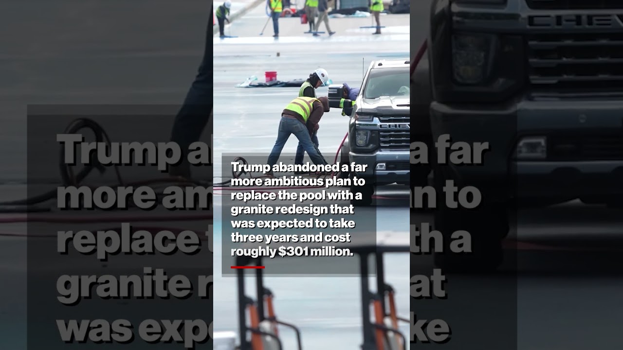 Latest Look at Trump's Lincoln Memorial Reflecting Pool Renovation as Ballroom Targets Sept #shorts