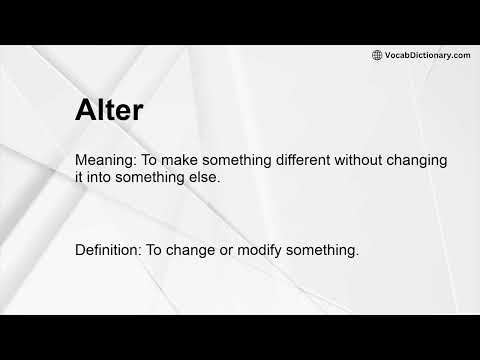 Alter Meaning