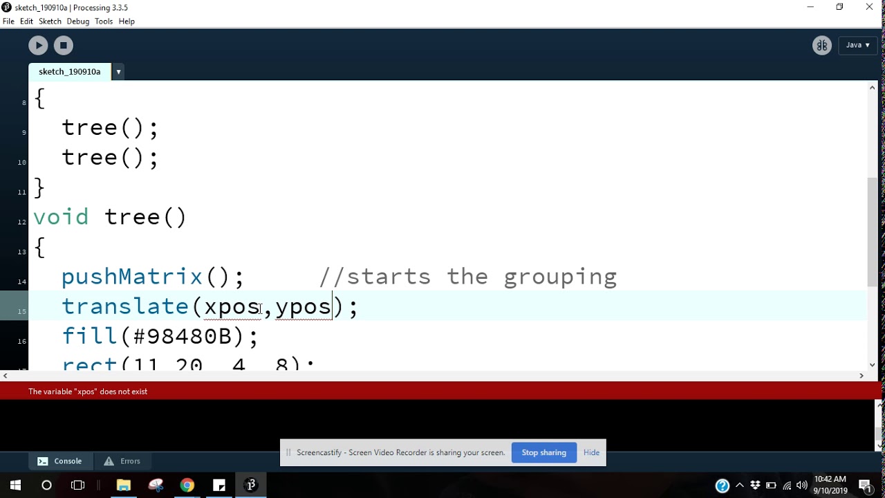 Processing Tutorial #9: Variables, Parameters and Functions
