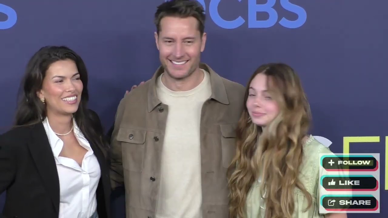 Sofia Pernas Justin Hartley and Isabella Hartley at the 2026 CBS Fest At Paramount Studios in Los An