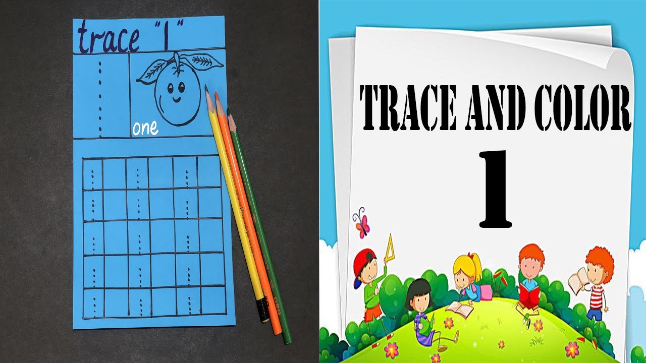 Number 1 Tracing and Coloring|Learning Math|Number Recognition Preschool Activity|Worksheet For Kids