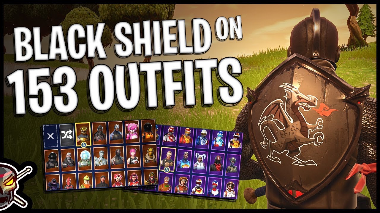 Black Shield Back Bling on 153 Outfits | Black Knight - Fortnite Cosmetics