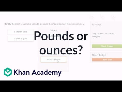 Choose pounds or ounces to measure weight | 4th grade | Khan Academy