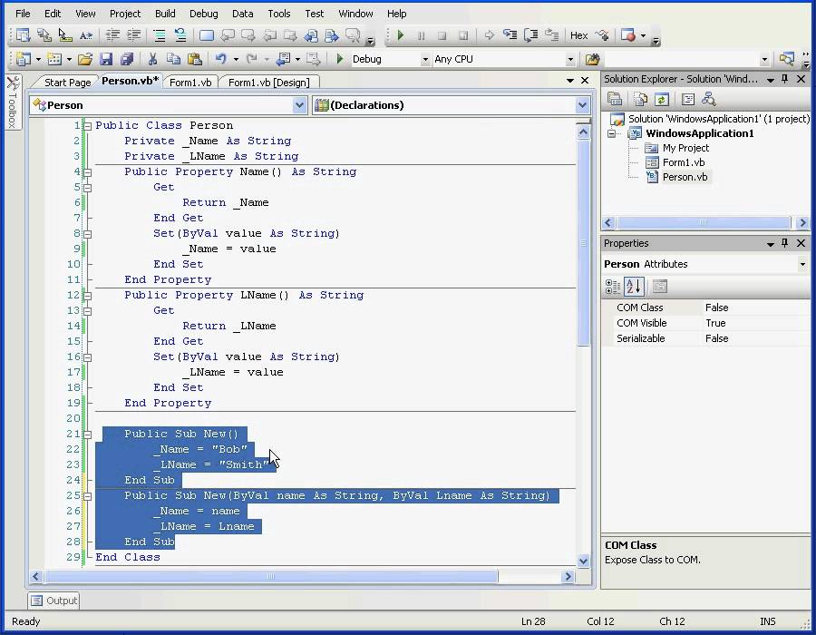 Visual Basic / Visual Studio Video Tutorial - Overloading