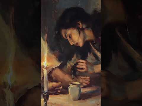 Mary Magdalen anoints the feet of Jesus 💙 #catholic