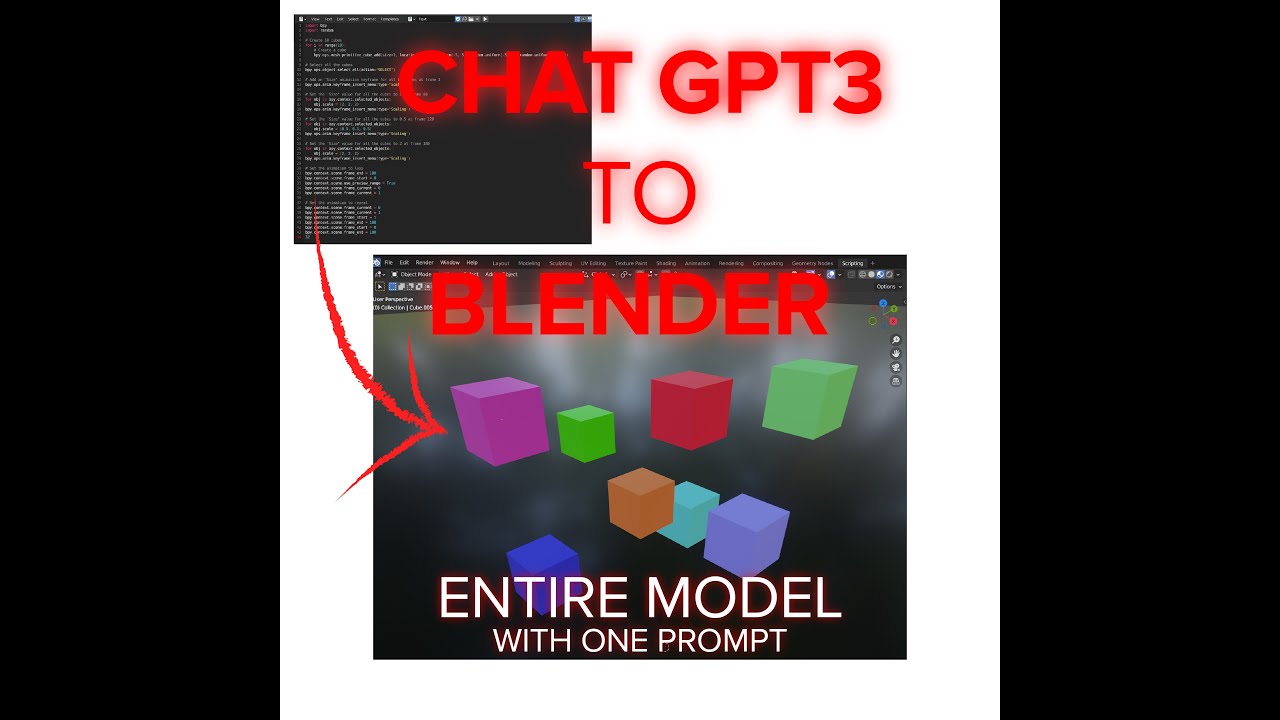 AI CODES MY 3D MODELS FOR ME! | CHATGPT3 TO BLENDER PYTHON TUTORIAL