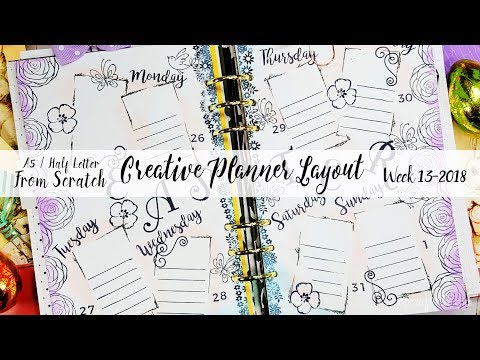 WK 13 / Mar 26-Apr 1, 2018 / A5 Half Page "From Scratch" Creative Planner Layout | Scrapcraftastic