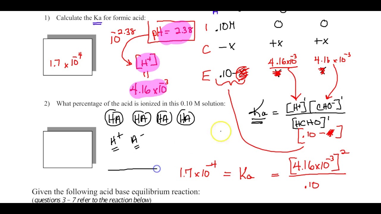 AP Chemistry   Intro to equilibrium problems worksheet review