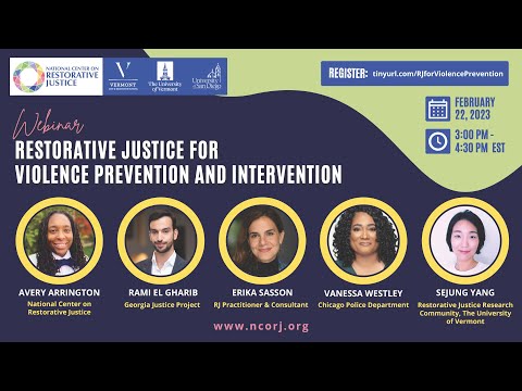 Webinar: Restorative Justice for Violence Prevention and Intervention