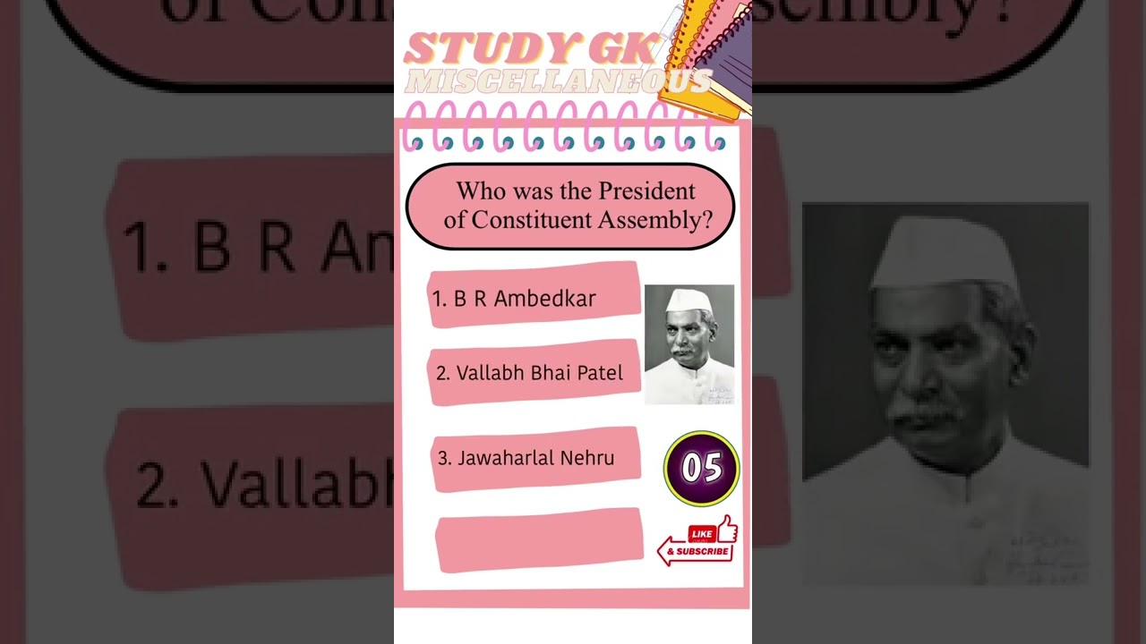 13.Who was the First President of the Constituent Assembly ?🤔📖#history #ancient #short #upsc  #bpsc