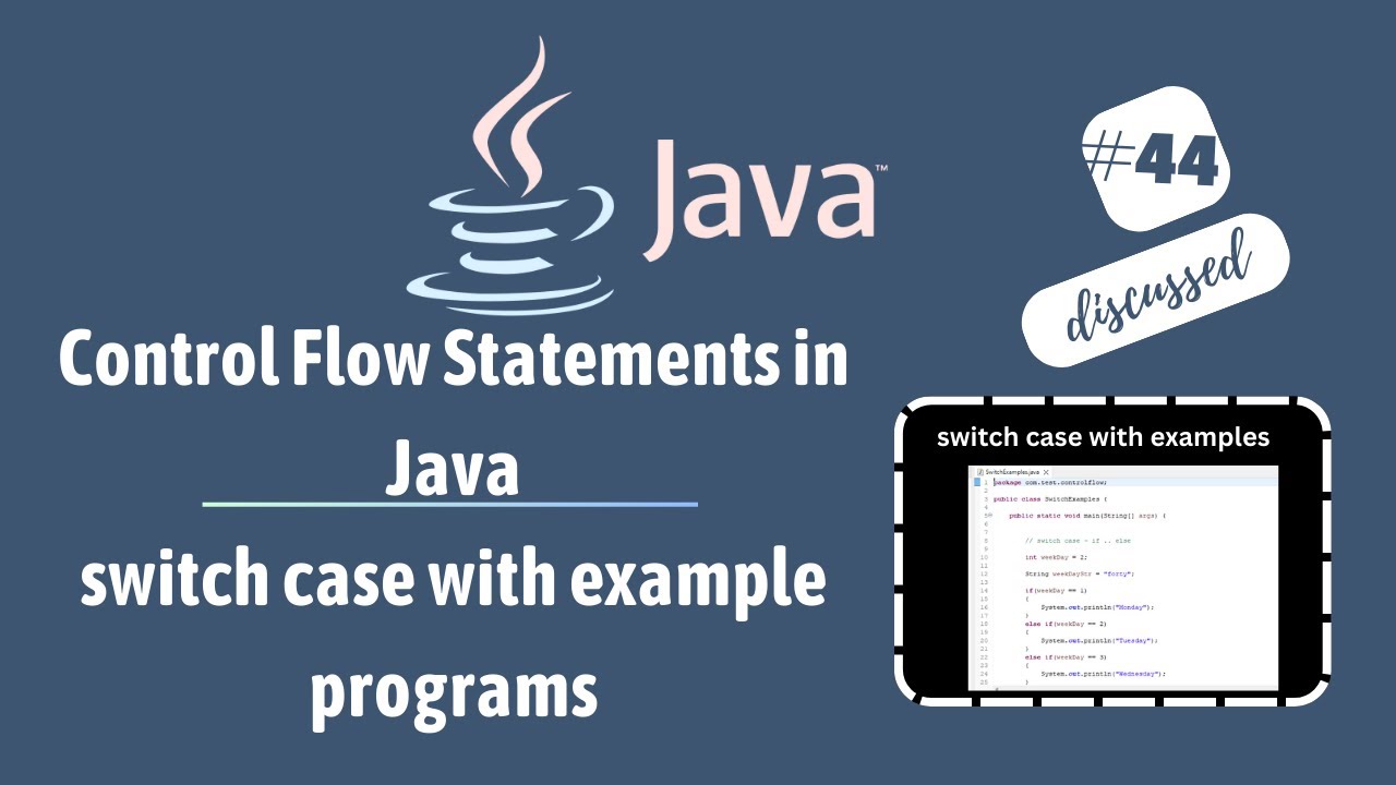 #44 Switch Case in Java / Switch Case with Examples in Java / Java