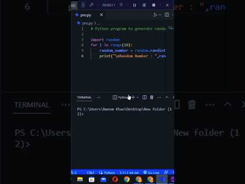 How to Generate a Random Number in Python #shorts #shortsvideo #coding