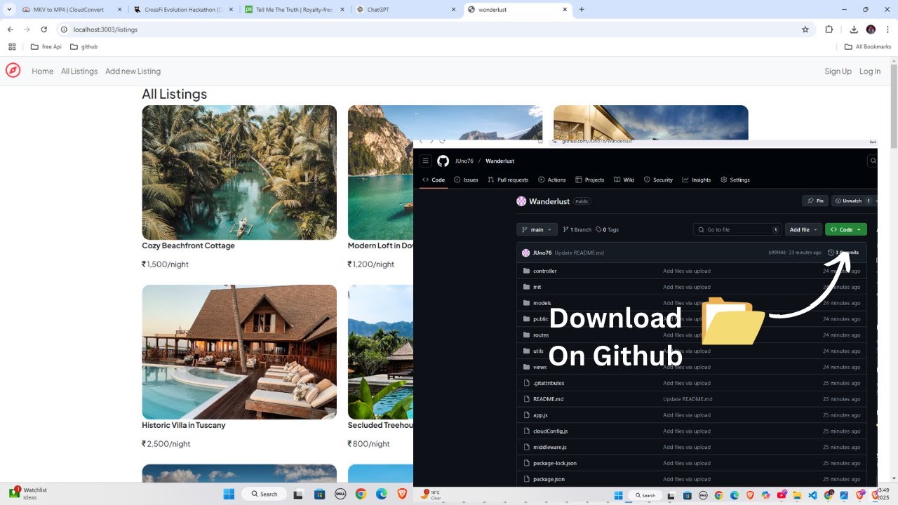 Download the Wanderlust Project from GitHub | Apna College Special