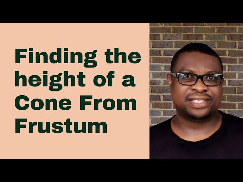 Solve | how to find the height of a cone from a frustum@PrinceMathsclinic