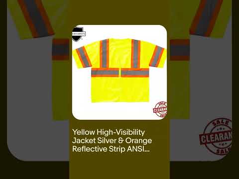 Yellow High-Visibility Jacket Silver & Orange Reflective Strip ANSI Safety Vest