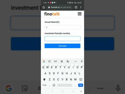 RD Calculator #finotalk