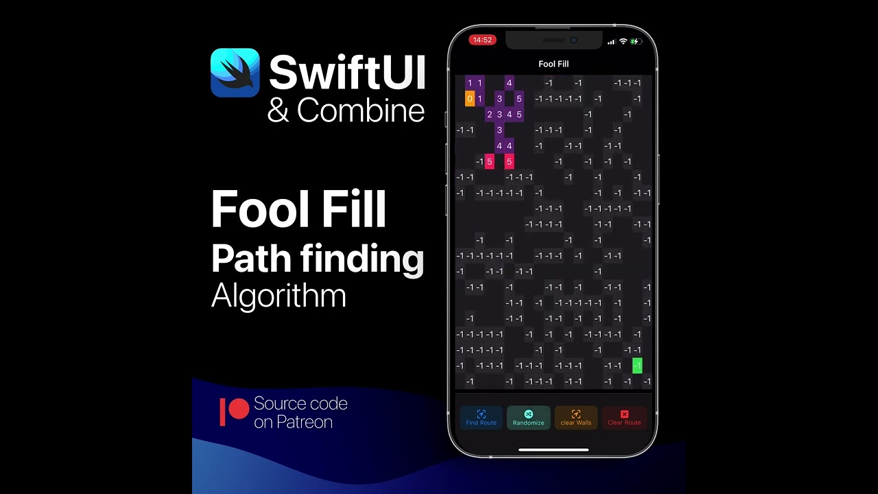 SwiftUI | Fool fill - Path finding | Algorithm