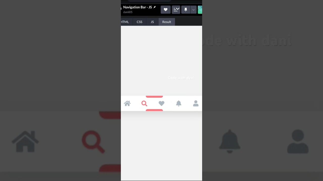 Responsive navigation bar using HTML CSS and JavaScript with source code#bottomnavigationview#shorts