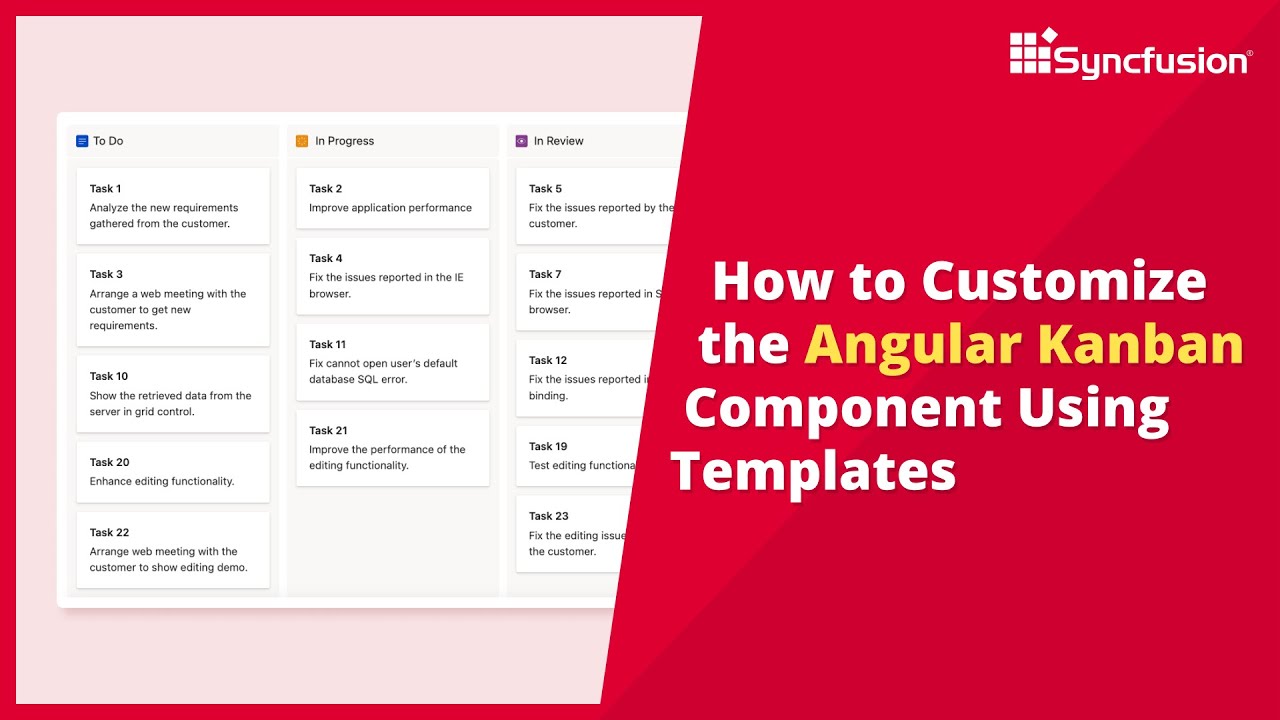 How to Customize Angular Kanban Component using Templates