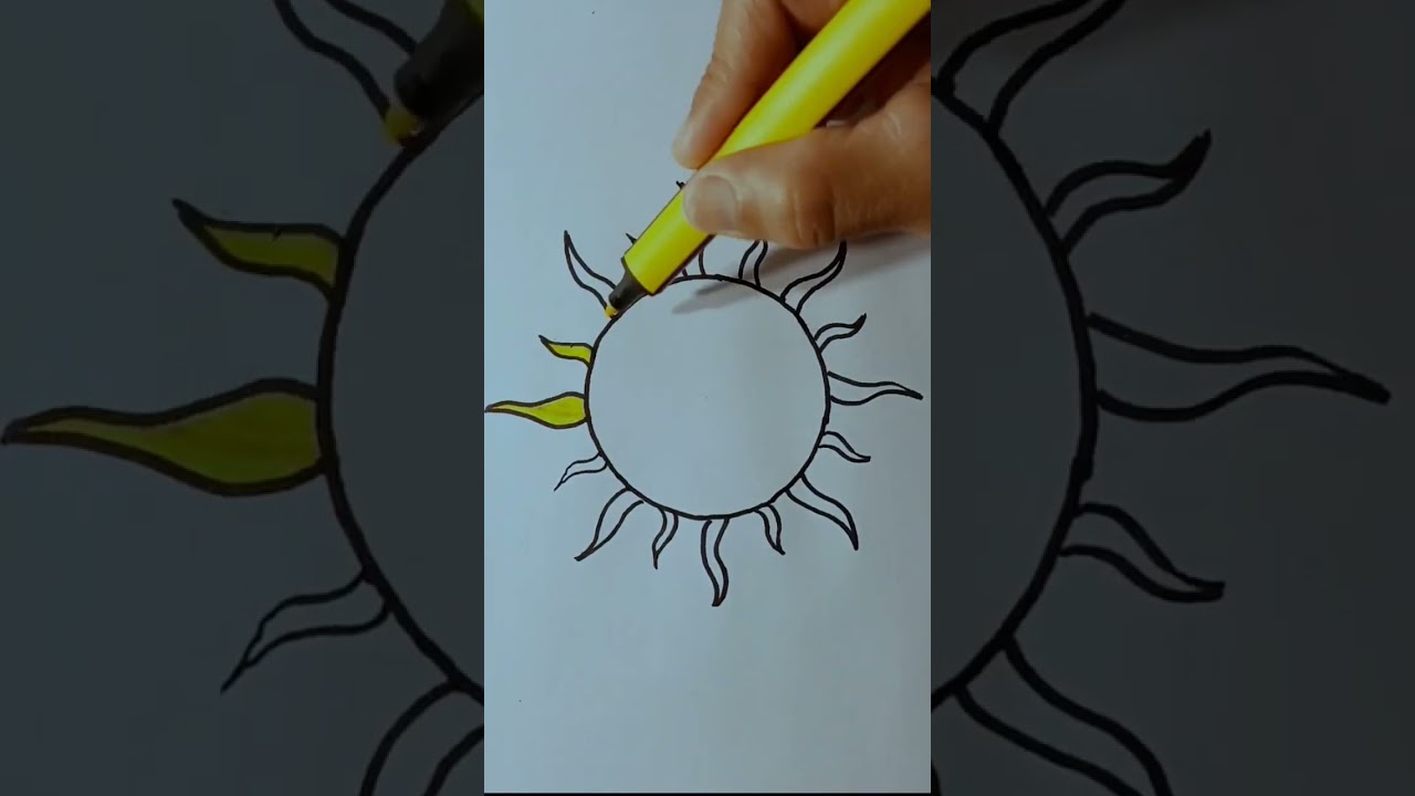 Como dibujar un Sol paso a paso