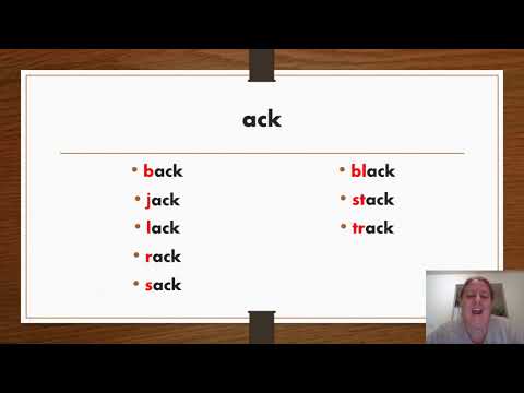Learn to read via phonics ack word family back jack lack rack sack black stack track