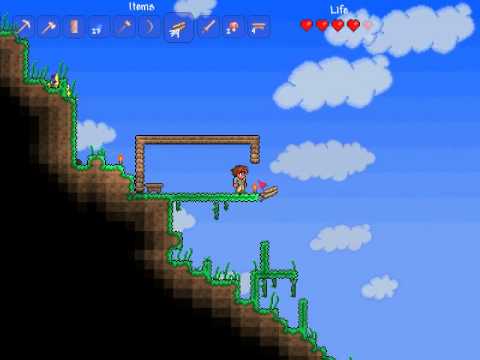 Terraria crafting- how to use your workbench and make a door