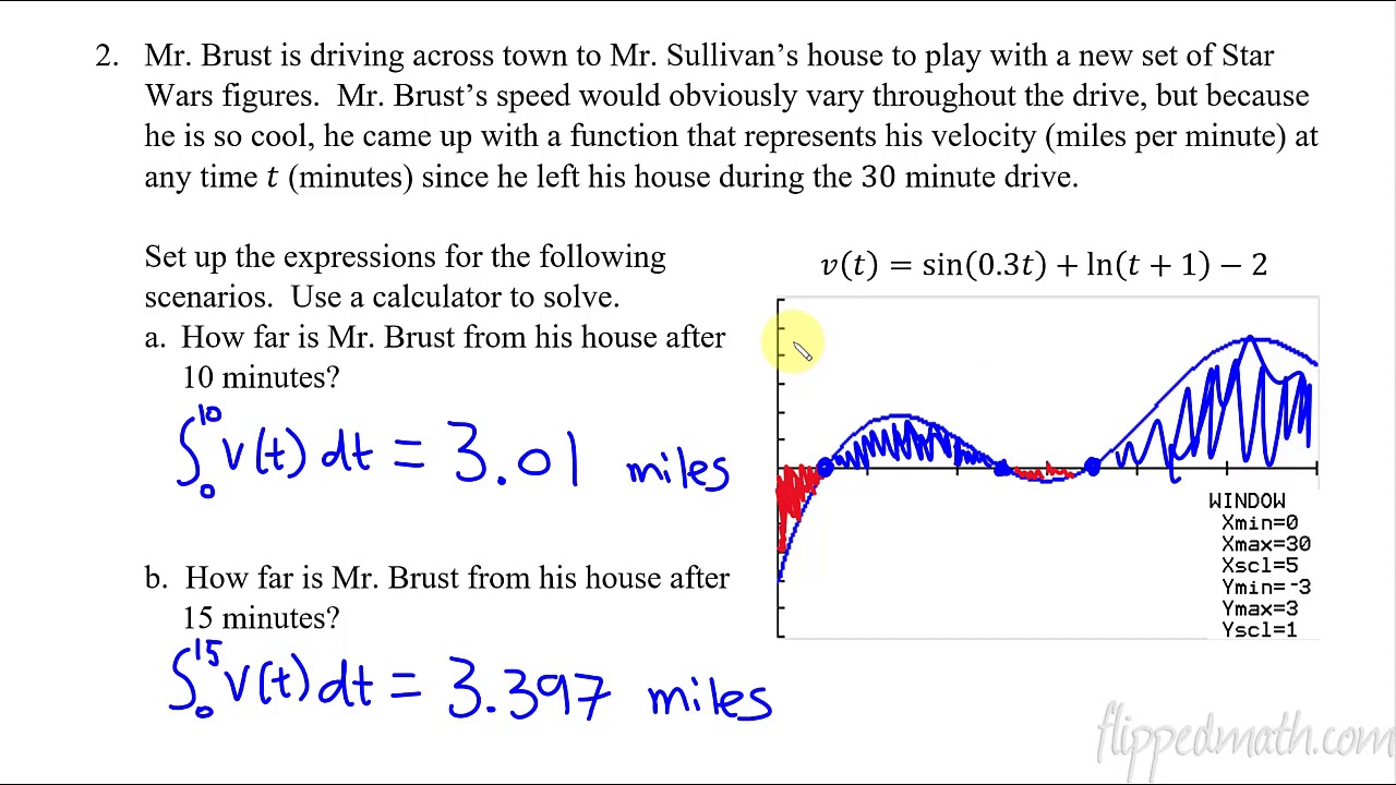 Calculus AB/BC –  8.2 Connecting Position, Velocity, and Acceleration of Functions Using Integrals