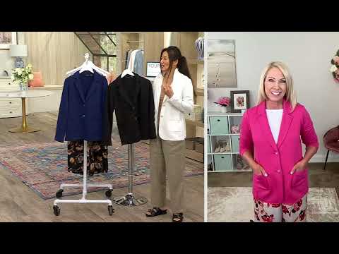 Susan Graver Weekend Marina Knit Notch Collar Blazer on QVC
