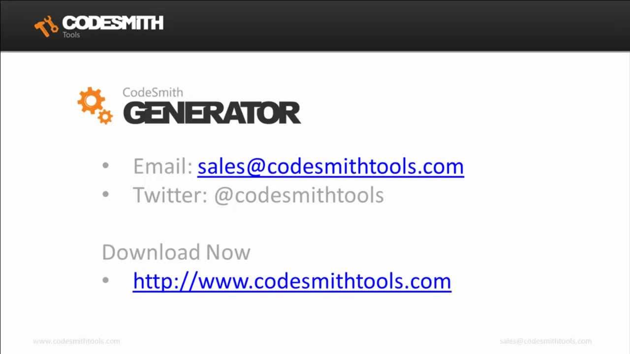 CodeSmith Generator Overview