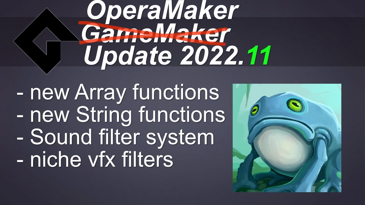 Update V2022.11 - Functional content [GameMaker]