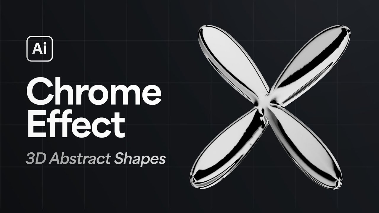 3D Abstract Chrome Shapes | Adobe Illustrator