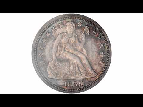 1859 Seated Liberty Dime. Transitional. Proof-65 (PCGS). Lot: 7486