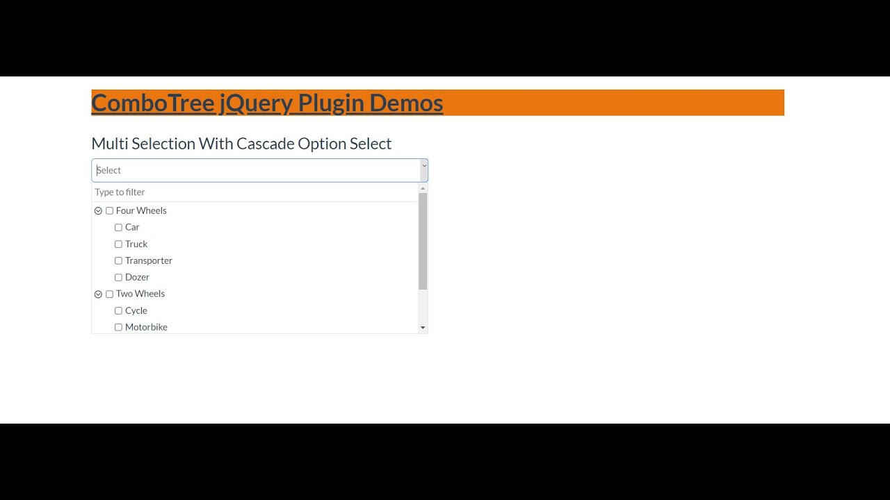 Combo Tree With Jquery Plugin || Coading