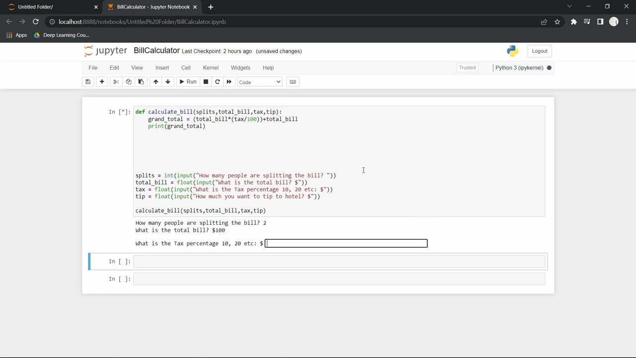 Programing Project Bill Calculator Python (Project 1)