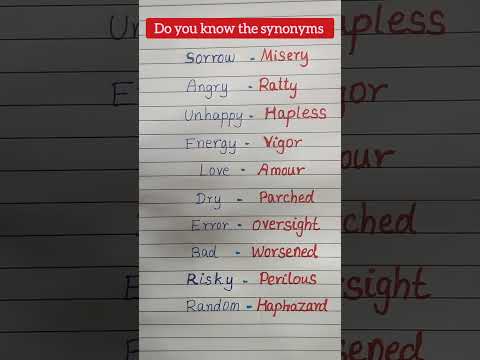 Best synonyms for energy, love, dry, error...