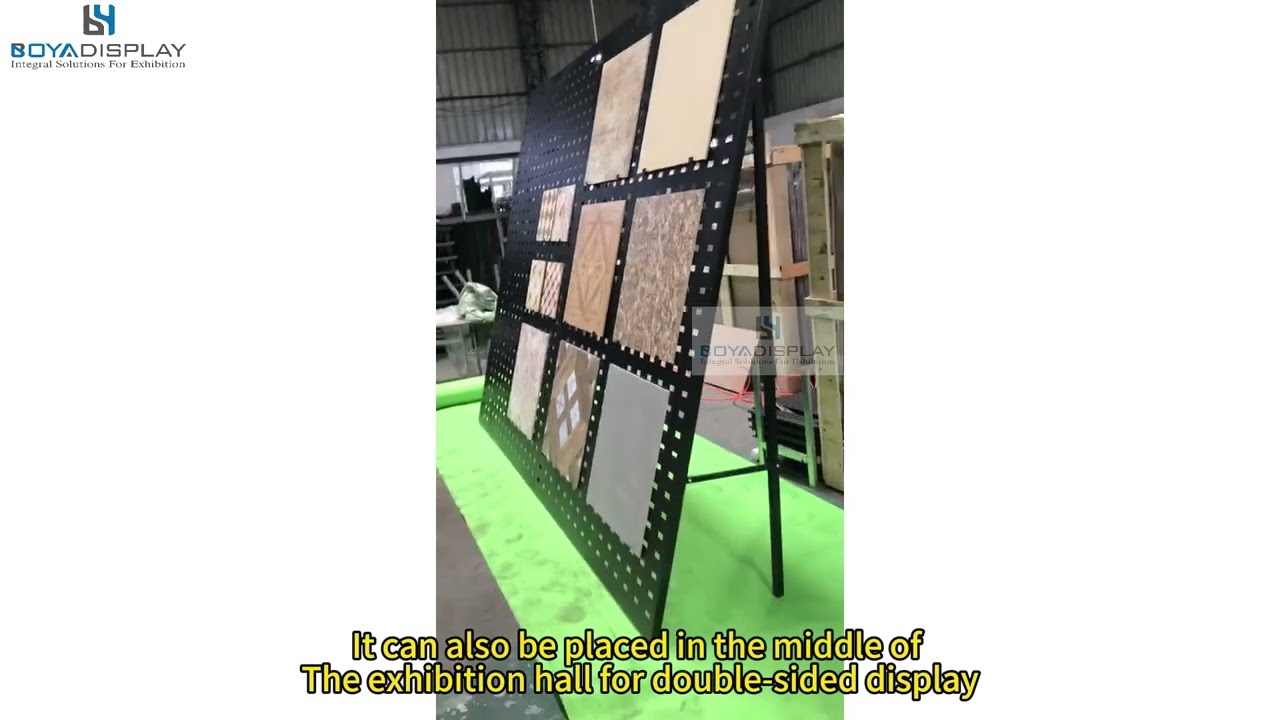 Exhibition Hall Tile Perforated Board Display Rack - boyadisplays.com